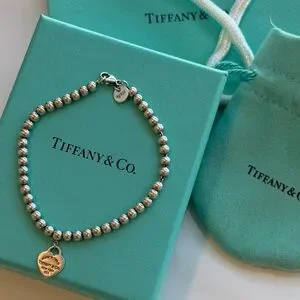 Tiffany & Co. | Jewelry | Tiffany Co Silver Beaded Bracelet With Heart ...